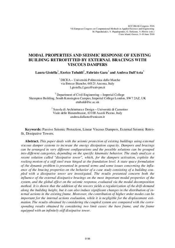 (PDF) Modal Properties and Seismic Response of Existing Building Retrofitted by External ...