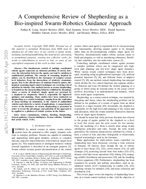 (PDF) A Comprehensive Review of Shepherding as a Bio-inspired Swarm ...