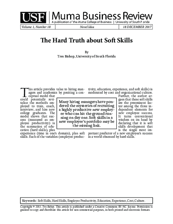 (PDF) The Hard Truth About Soft Skills