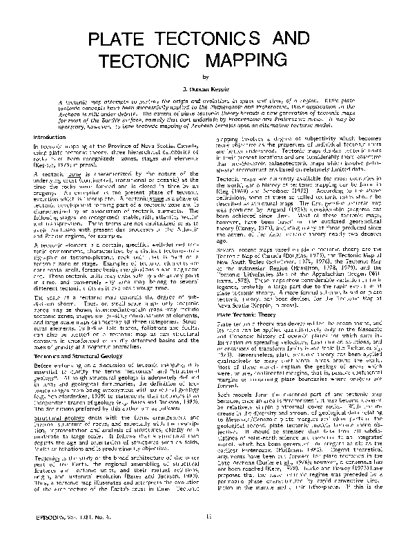 (PDF) Plate Tectonics and Tectonic Mapping