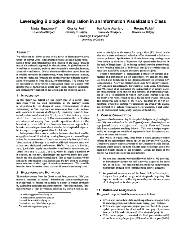 (PDF) Leveraging Biological Inspiration in an Information Visualization ...