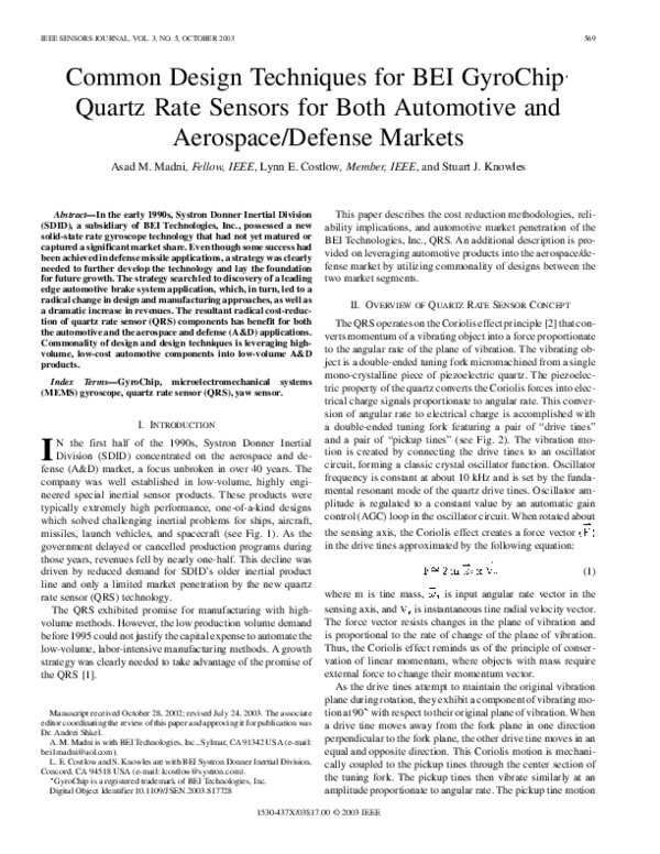 (PDF) Common design techniques for BEI GyroChip quartz rate sensors for ...