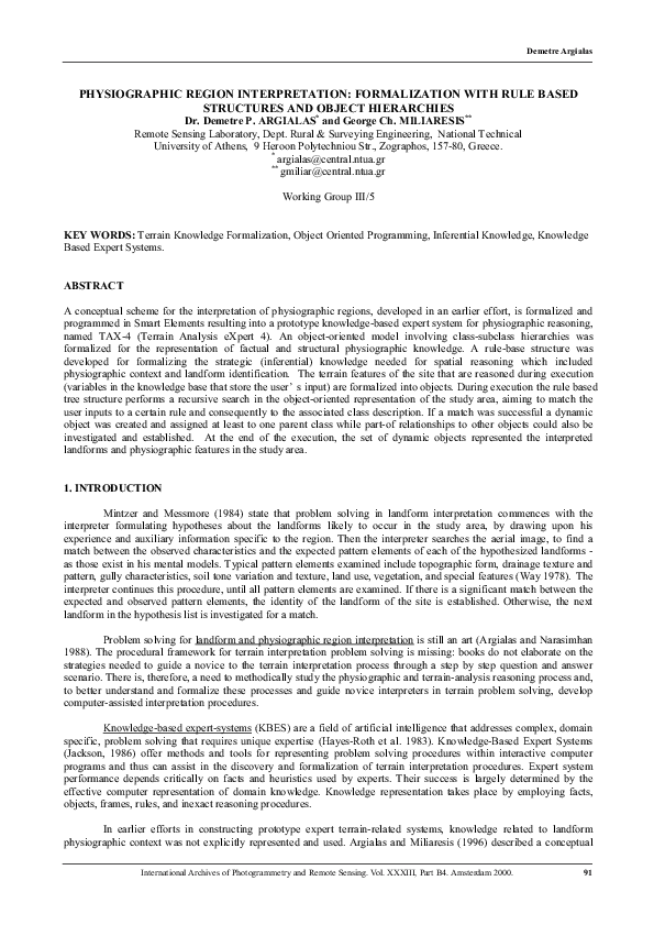 (PDF) Physiographic Region Ïnterpretation: Formalization With Rule ...