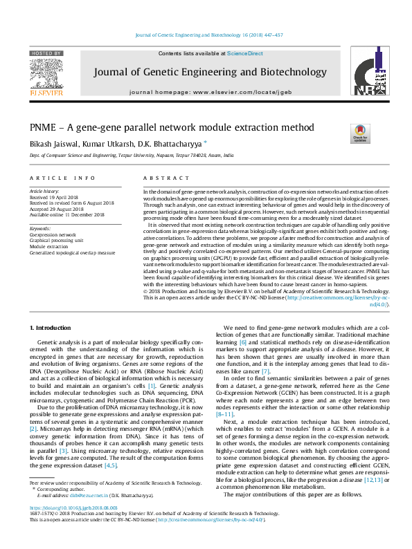 (PDF) PNME – A gene-gene parallel network module extraction method