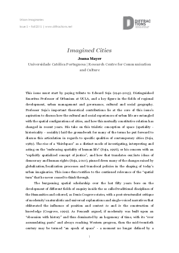 (PDF) Imagined Cities