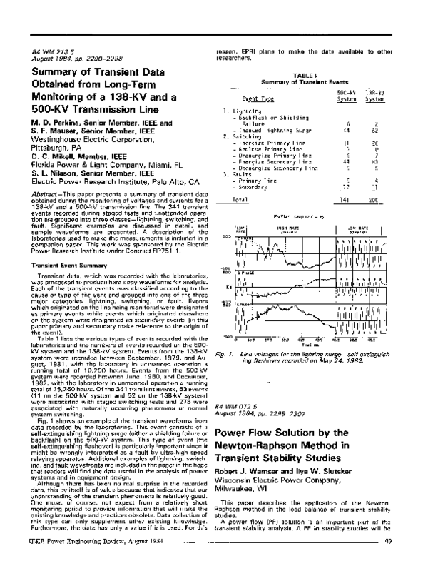 (PDF) Summary of Transient Data Obtained from Long-Term Monitoring of a ...