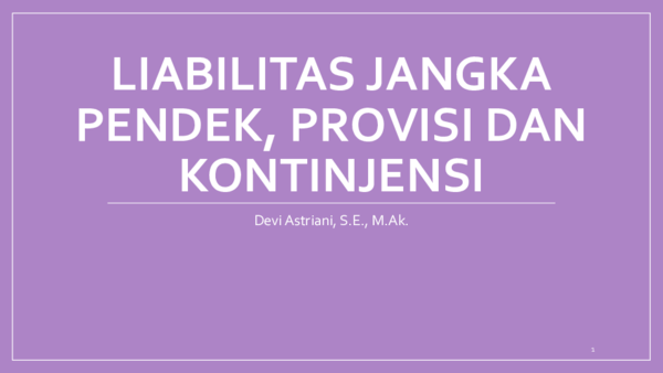 (PDF) LIABILITAS JANGKA PENDEK, PROVISI DAN KONTINJENSI