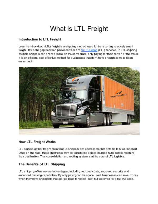 (PDF) What is ltl freight