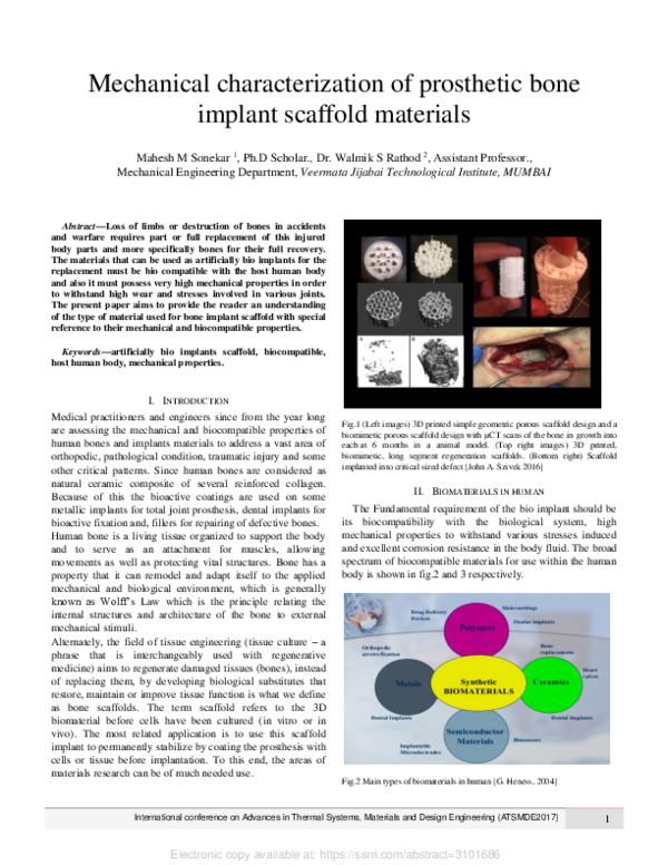 (PDF) Mechanical Characterization of Prosthetic Bone Implant Scaffold ...