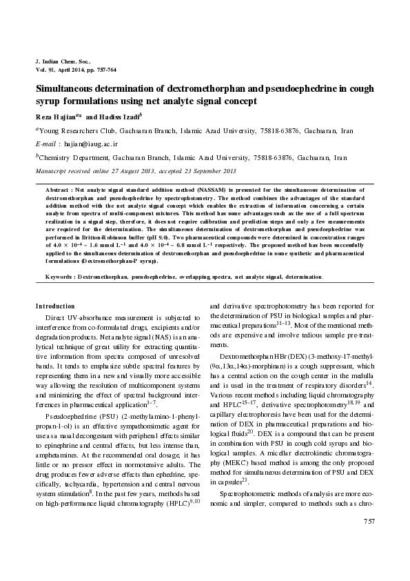 (PDF) Simultaneous determination of dextromethorphan and ...