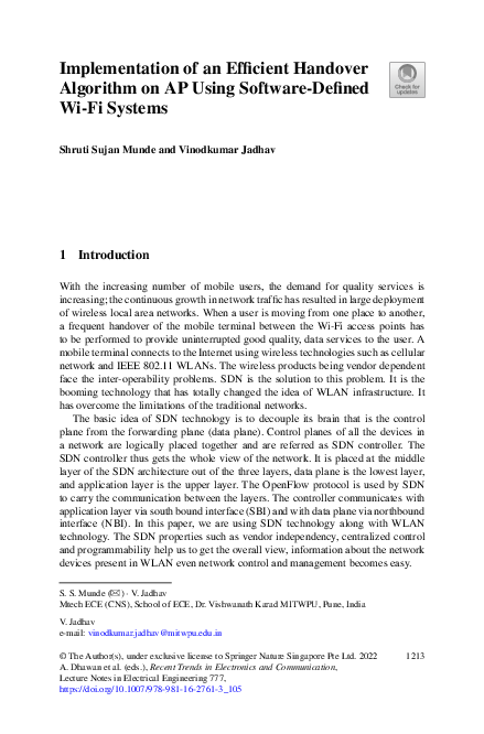 (PDF) Implementation of an Efficient Handover Algorithm on AP Using Software-Defined Wi-Fi ...