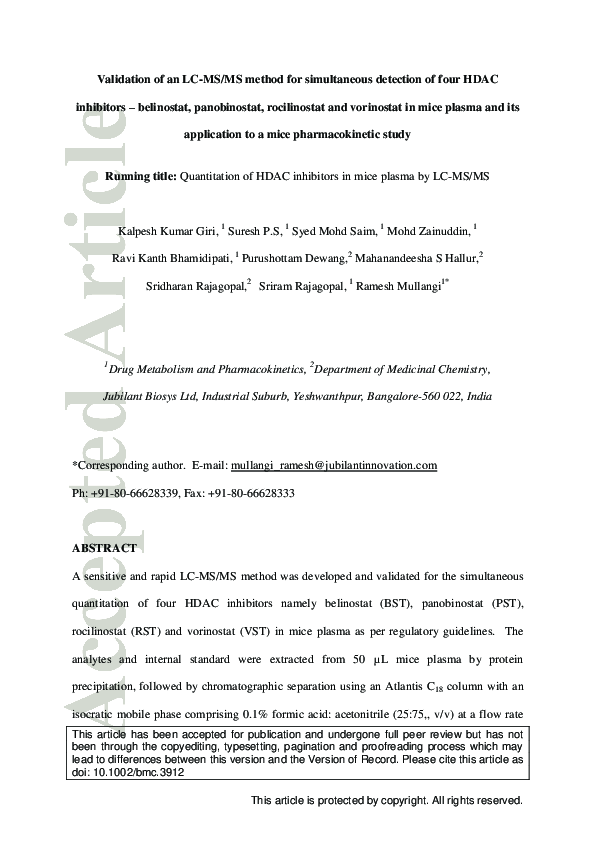 Pdf Validation Of Lc Msms Method For Simultaneous Determination Of Chlorpyrifos Deltamethrin