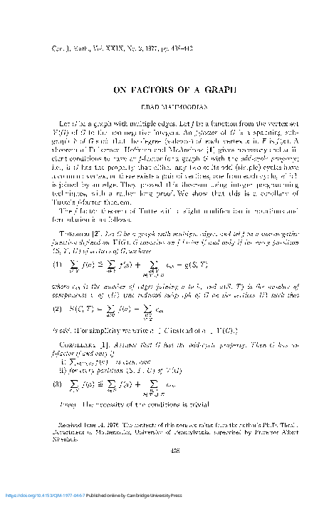 (PDF) On Factors of a Graph