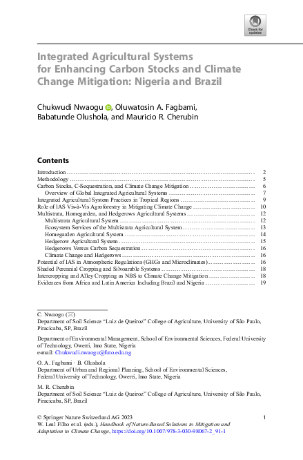 (PDF) Integrated Agricultural Systems for Enhancing Carbon Stocks and ...
