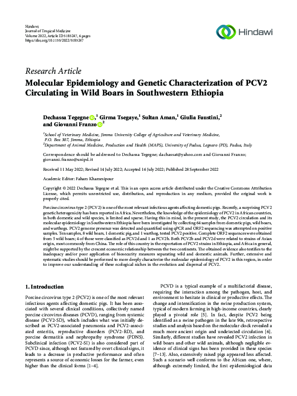 (PDF) Molecular Epidemiology and Genetic Characterization of PCV2 Circulating in Wild Boars in ...