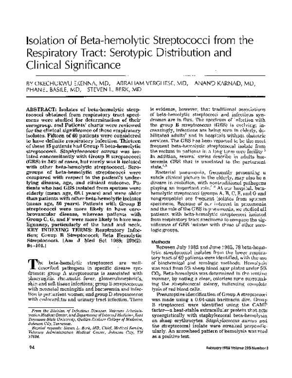 (PDF) Beta-Hemolytic Streptococci from Throat/Nasal Swabs: Isolation ...