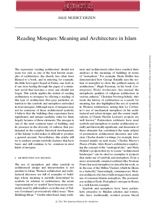 (PDF) Reading Mosques: Meaning and Architecture in Islam