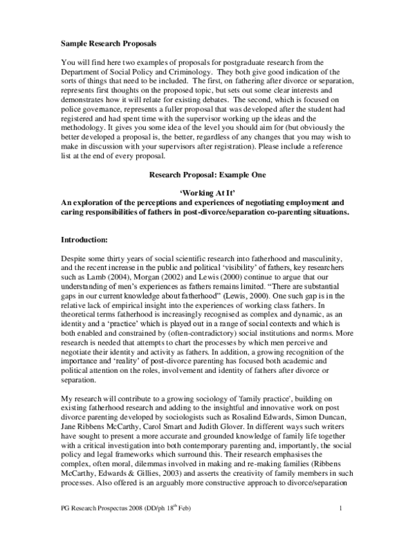 (PDF) Sample Research Proposals