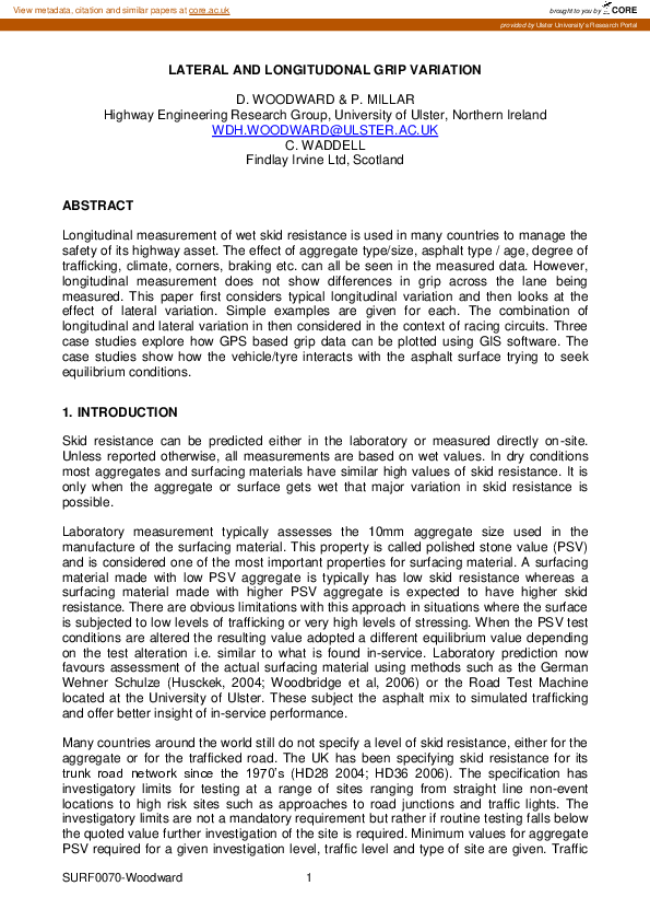 (PDF) Lateral And Longitudinal Grip Variation