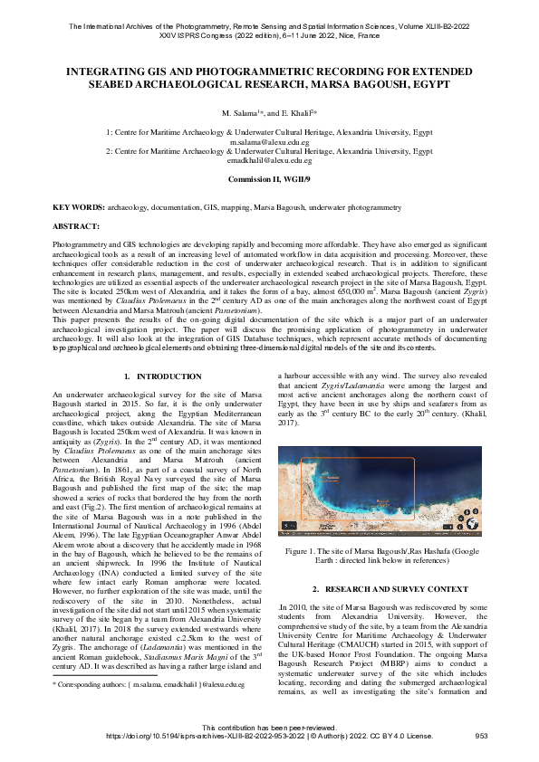 (PDF) Integrating Gis and Photogrammetric Recording for Extended Seabed Archaeological Research ...