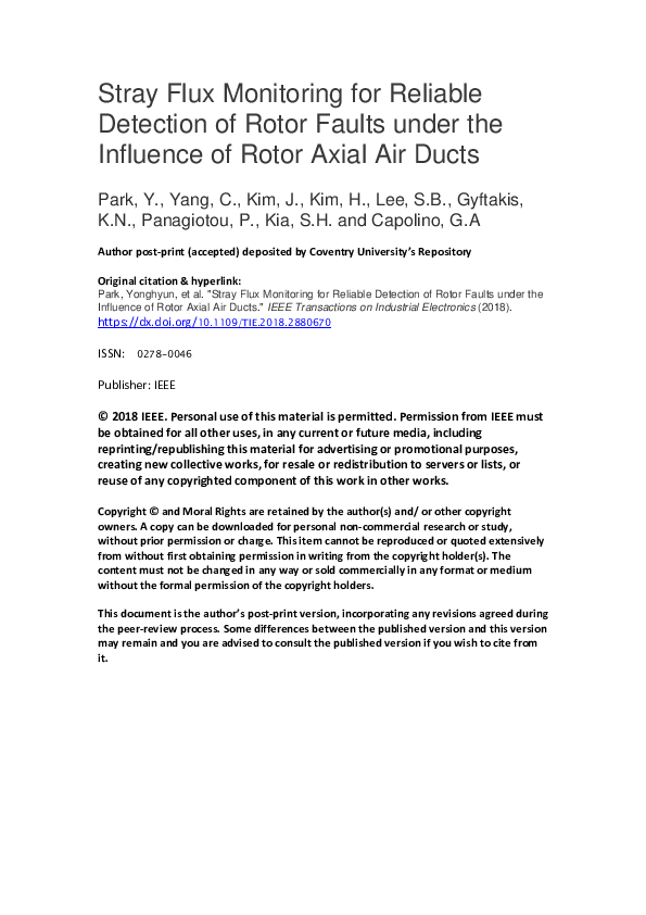 (PDF) Stray Flux Monitoring for Reliable Detection of Rotor Faults Under the Influence of Rotor ...