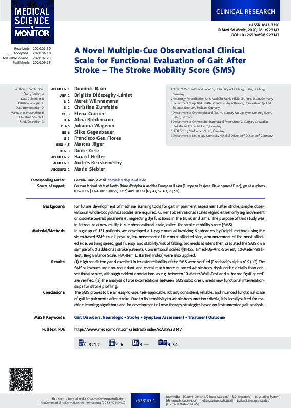 (PDF) A Novel Multiple-Cue Observational Clinical Scale for Functional ...