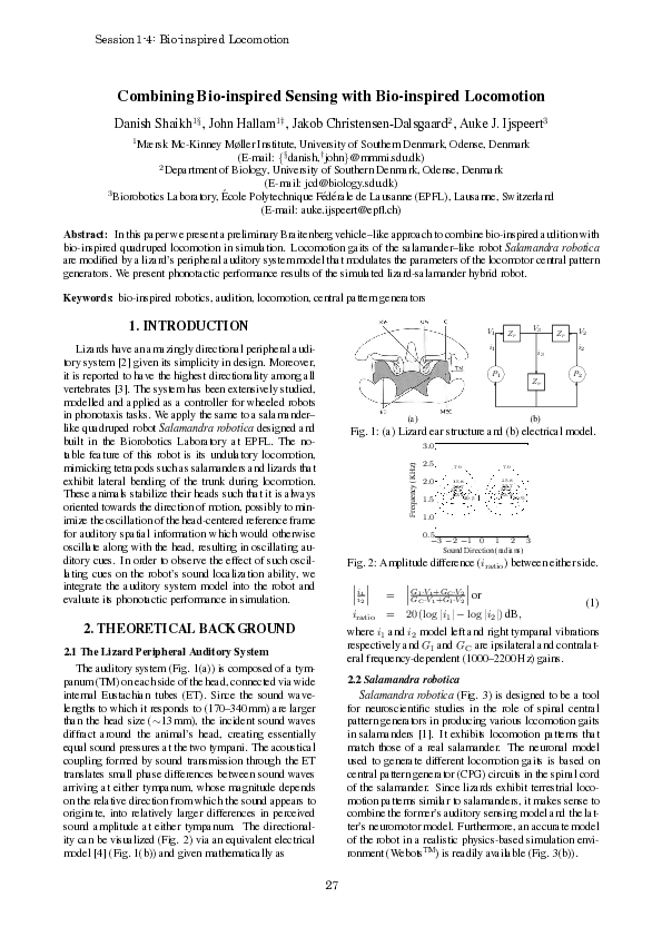 (PDF) Combining Bio-inspired Sensing with Bio-inspired Locomotion