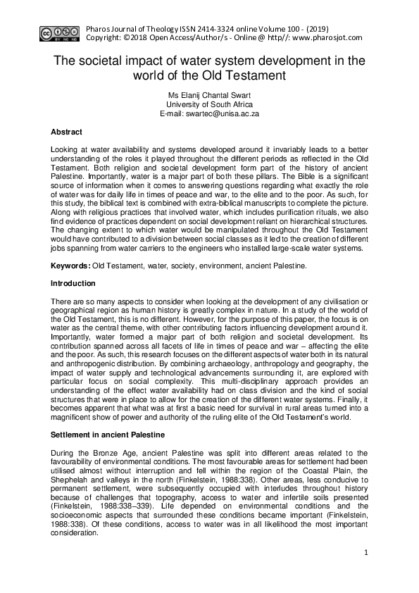 (PDF) The societal impact of water system development in the world of ...
