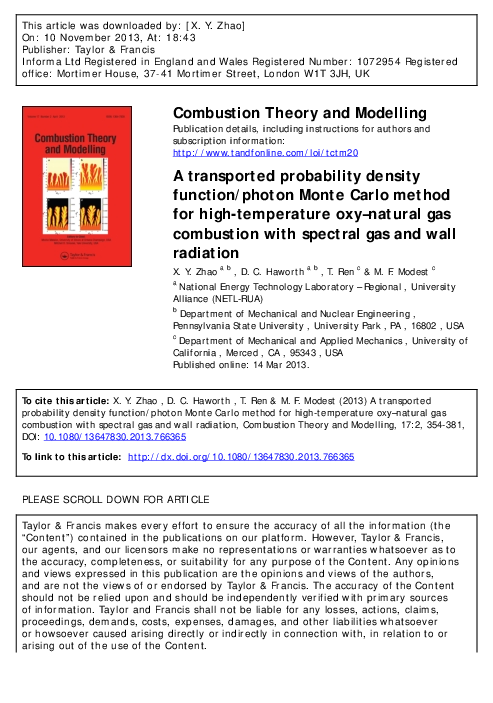 (PDF) Combustion Theory and Modelling