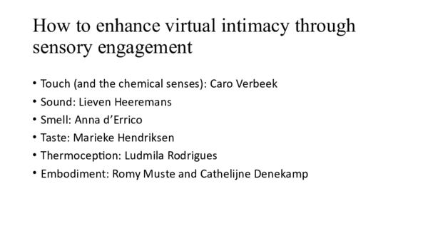 (PPT) Virtual Intimacy through Sensory Engagement (Video)