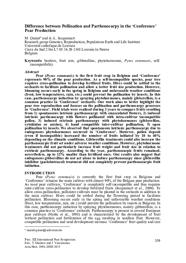 (PDF) Difference Between Pollination and Parthenocarpy in the ...