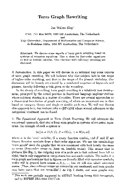 Pdf Term Graph Rewriting