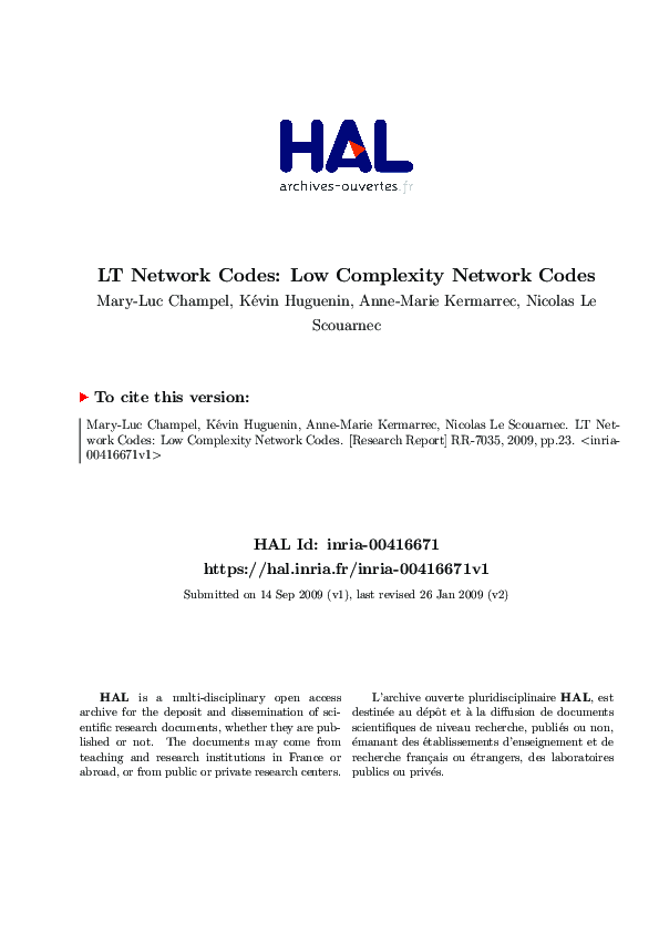 Pdf Lt Network Codes