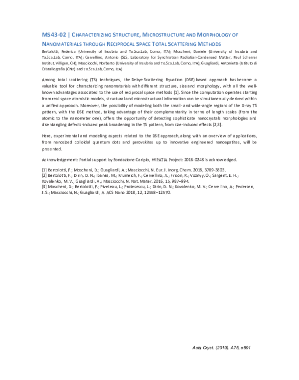 (PDF) Characterizing structure, microstructure and morphology of nanomaterials through ...