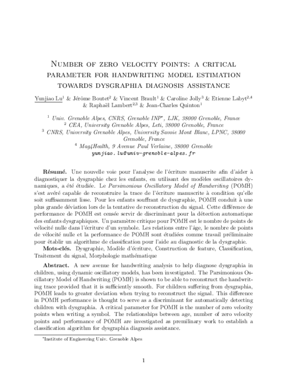 (PDF) Number of zero velocity points: a critical parameter for ...