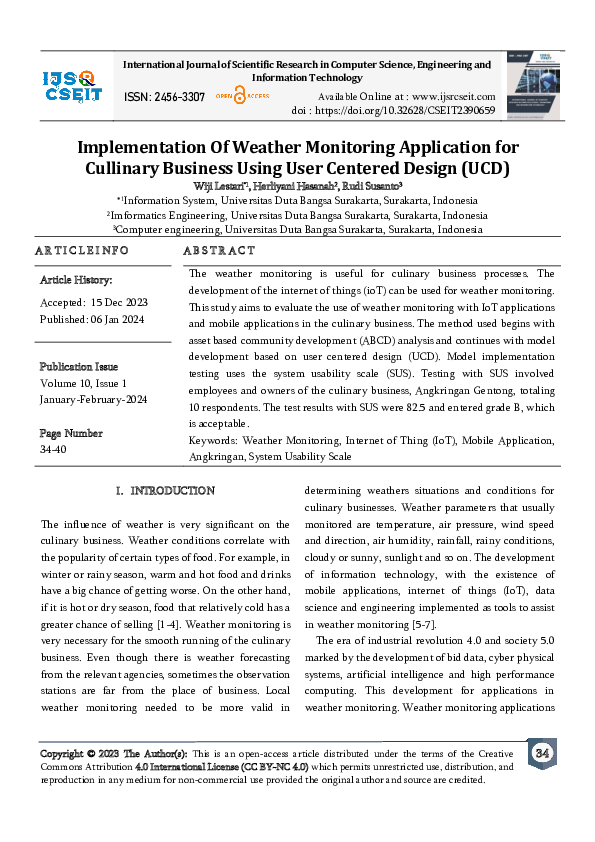 (PDF) Implementation Of Weather Monitoring Application for Cullinary ...