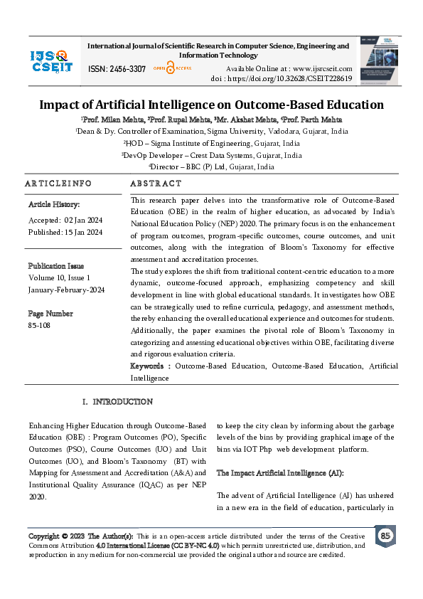 (PDF) Impact of Artificial Intelligence on Outcome-Based Education ...