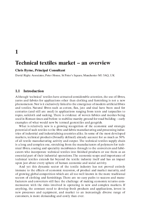 (PDF) Handbook of Technical Textiles : Technical Textile Applications Ed. 2
