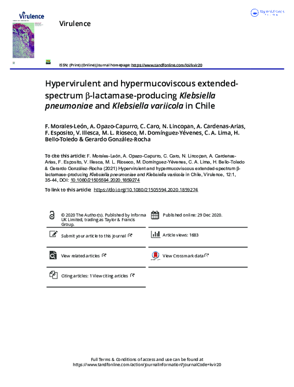(PDF) Hypervirulent and hypermucoviscous extended-spectrum β-lactamase ...