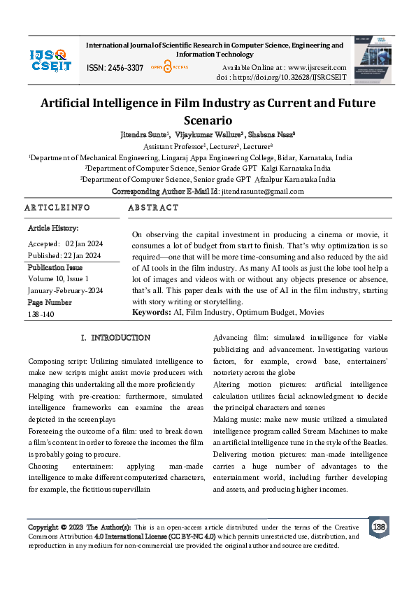 (PDF) Artificial Intelligence in Film Industry as Current and Future ...