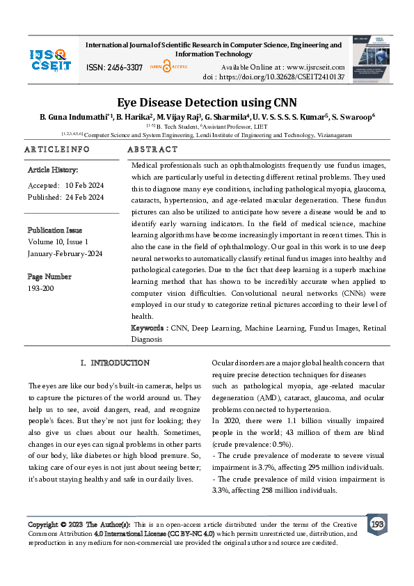 (PDF) Eye Disease Detection using CNN