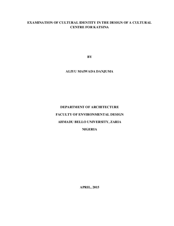 (PDF) Examination of Cultural Identity in the Design of a Cultural ...