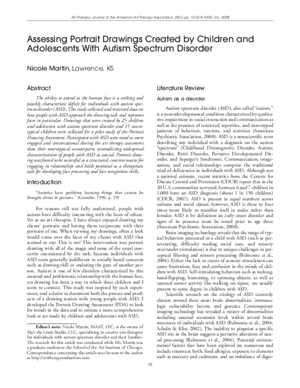 (PDF) Assessing Portrait Drawings Created by Children and Adolescents ...