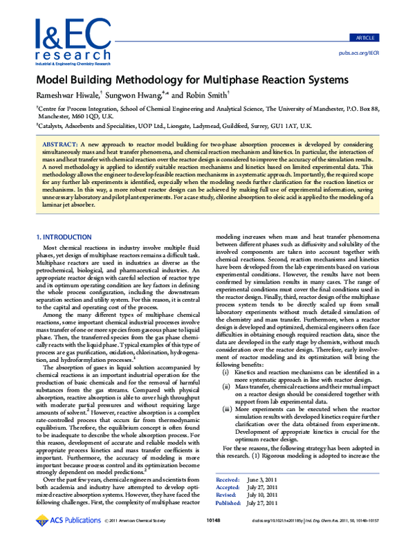 (PDF) Model Building Methodology for Multiphase Reaction Systems
