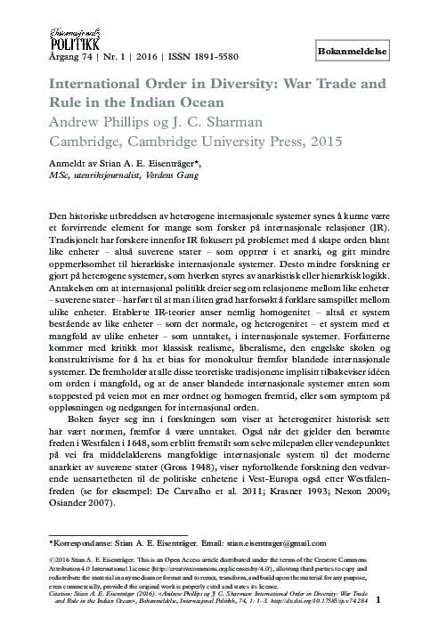 (PDF) International Order in Diversity