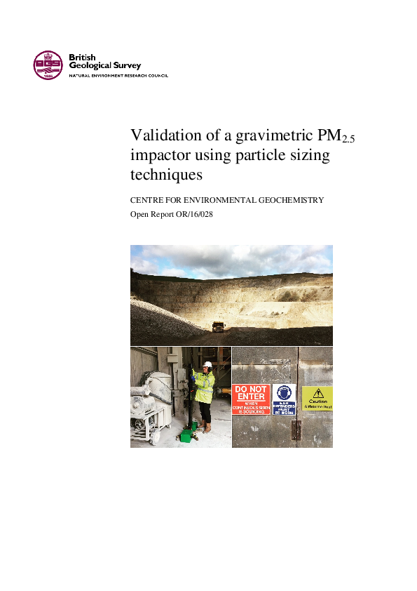 (PDF) Validation of a gravimetric PM2.5 impactor using particle sizing techniques