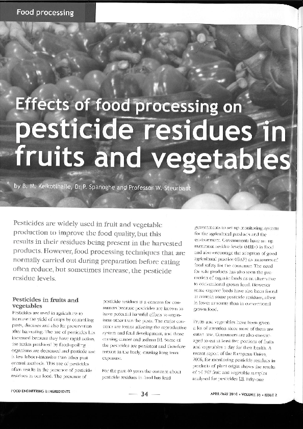 (PDF) Effects of food processing on pesticide residues in fruits and vegetables: A meta-analysis ...