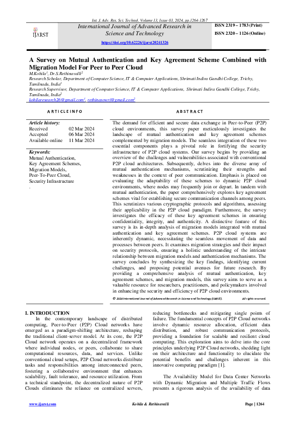 (PDF) A Survey on Mutual Authentication and Key Agreement Scheme Combined with Migration Model ...