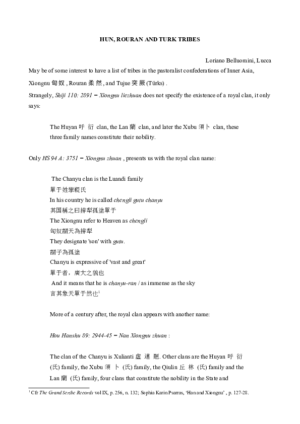 (DOC) HUN, ROURAN AND TURK TRIBES