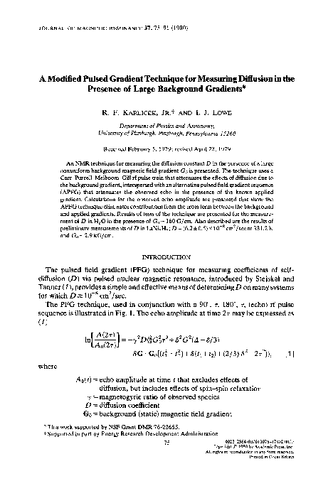 (PDF) A modified pulsed gradient technique for measuring diffusion in the presence of large ...
